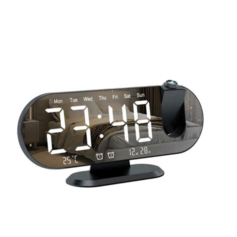 ᐉ Настільний годинник Mids цифровий з проектором термометром і календарем 019 Bl • Краща ціна
