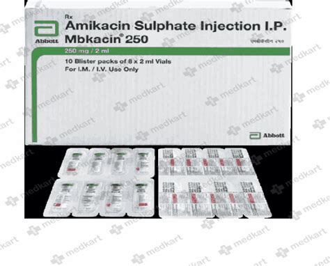 Mbkacin 250mg Injection 2 Ml View Price Combination And Alternatives Medkart