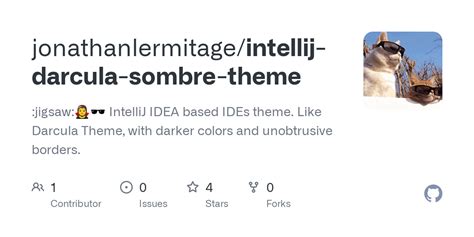 GitHub Jonathanlermitage Intellij Darcula Sombre Theme Jigsaw