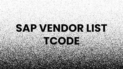 On Linkedin S Alr 87012086 Sap Tcode For Vendor List