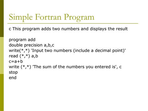 Ppt Introduction To Fortran And Fortran Compiling Powerpoint Presentation Id1279468