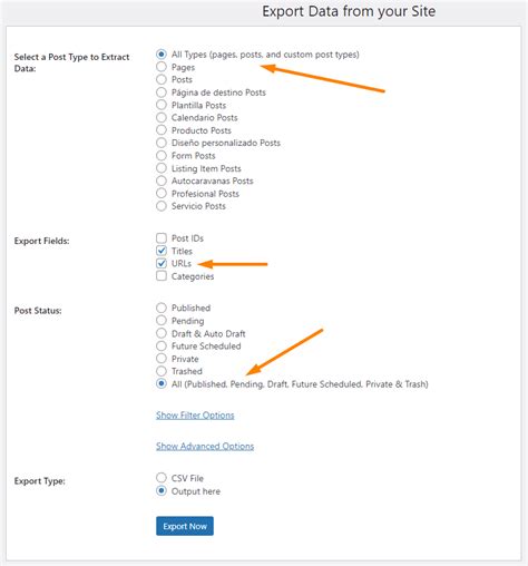 Cómo Exportar Las Urls De Una Web Wordpress
