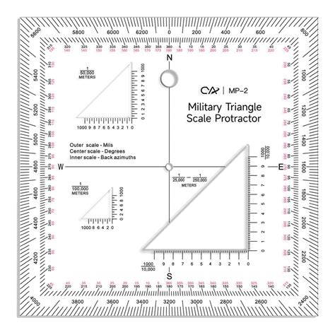 Cya Military Map Protractor Coordinate Scale Map For