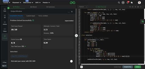 geekstreak2024 sudokusolver backtracking pythoncode geekforgeeks dailycodingchallenge