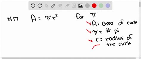 SOLVED Solve each formula for the indicated letter A πr 2 for π Area of a circle with radius r