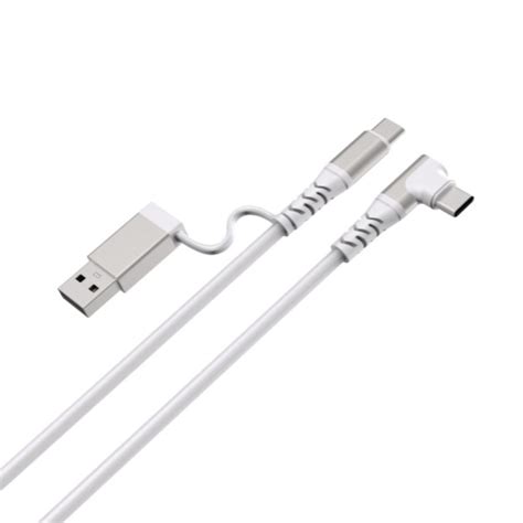Right Angled Usb C To Usb C Pd W Fast Charge Cable With Usb A Adapter
