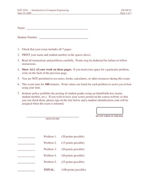 Perform Each Computer Engineering Exam Docsity