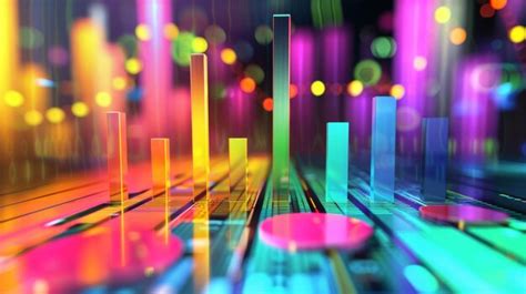 Vivid Floating Charts And Graphs Abstract Representation Of Data