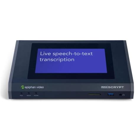 Epiphan LiveScrypt ESP1556 Real Time Automatic Transcription