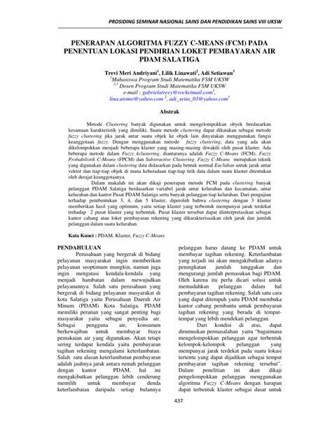 Pdf Prosiding Seminar Nasional Sains Dan Pendidikan Sains Viii Uksw Penerapan Algoritma Fuzzy
