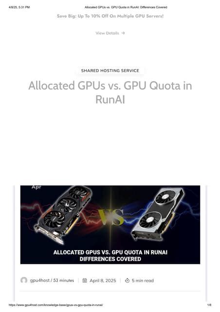Allocated Gpus Vs Gpu Quota In Runai Differences Coveredpdf