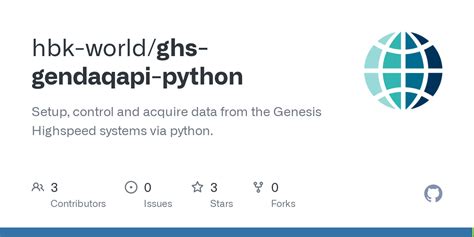 GitHub Hbk World Ghs Gendaqapi Python Setup Control And Acquire Data From The Genesis