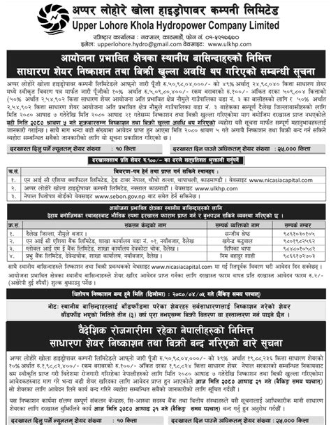 Time Ext Issue Closed Notice Upper Lohore Khola Hyrdopower