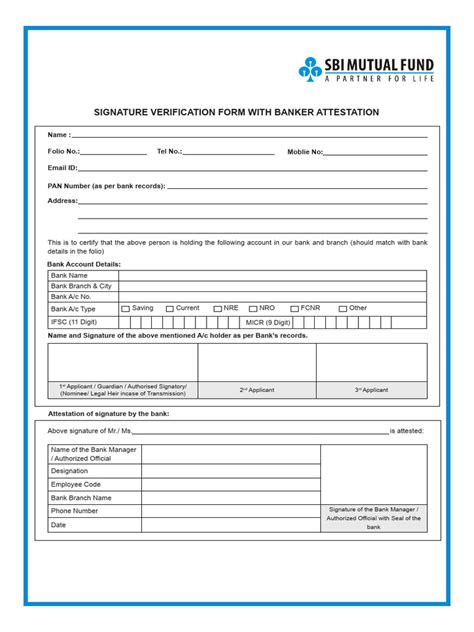 Signature Verification Form Pdf