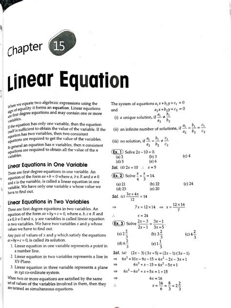 Linear Equation Pdf Equations Division Mathematics