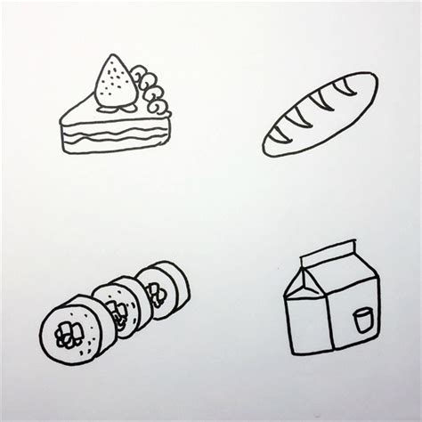 简笔画食物零食步骤 画零食和食物简笔画 甜品简笔画零食简笔画 大山谷图库
