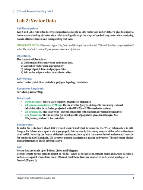 arcgis lab 2 vector data pdf geographic information system arc gis