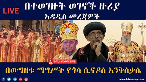 በውግዘቱ ማግሥት የጎሳ ሲኖዶስ እንቅስቃሴ መንበረ ተ ሃይማኖት፤ መንበረ ሰላማ ምን ማለት ነው Youtube