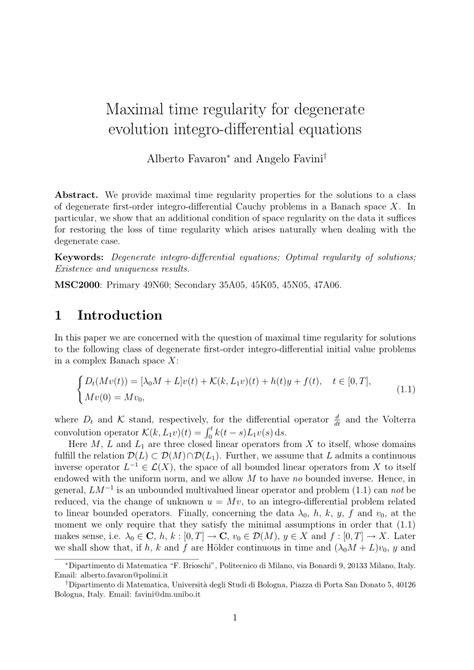 Pdf Maximal Time Regularity For Degenerate Evolution Integro Differential Equations