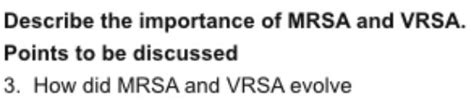 Solved Describe The Importance Of Mrsa And Vrsa Points To