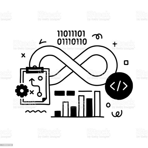 Devops Related Conceptual Vector Illustration Developer Coding Mobile