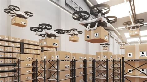 Premium Photo Using Technology To Control Warehouse Drones Automated Delivery Drones Air Cargo