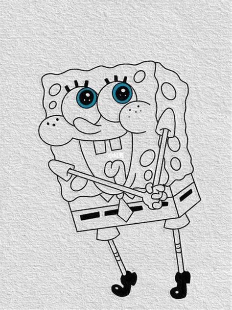 简笔画图片大全可爱海绵宝宝 简笔画图片大全可爱海绵宝宝怎么画 画趣文库（我爱生活）