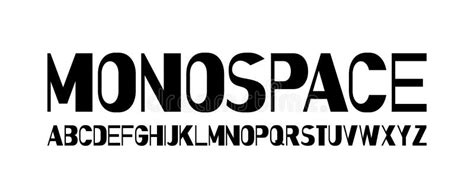 Minimal Monospace Font Digital Tech Uppercase Typeface Stock Vector Illustration Of Clean