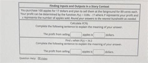 Solved Finding Inputs And Outputs In A Story Context You