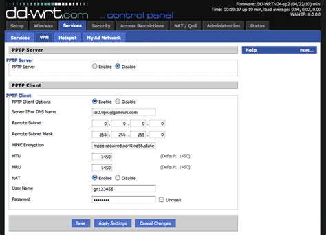 VyprVPN DD WRT Router Manual Setup Instructions For PPTP Giganews