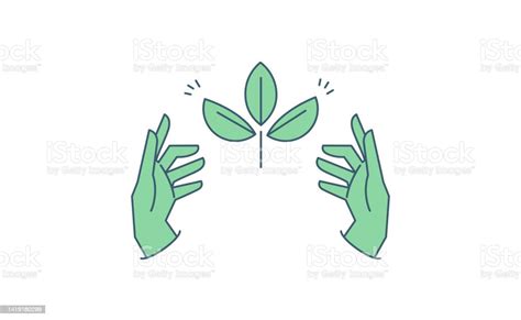 지속 가능한 생태 학적 환경 개념 손 보유 식물 선형 벡터 일러스트레이션 기민에 대한 스톡 벡터 아트 및 기타 이미지 기민 기후 묘사 벡터 Istock