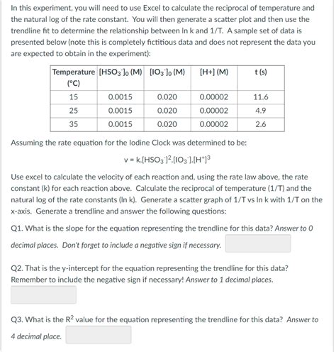 In This Experiment You Will Need To Use Excel To Chegg Com