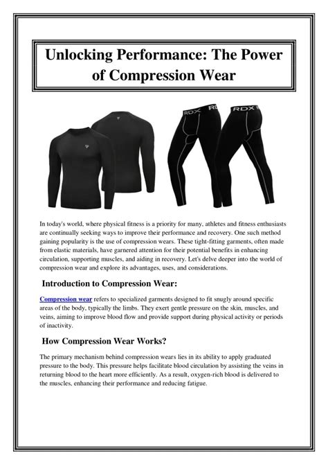PPT Unlocking Performance The Power Of Compression Wear PowerPoint