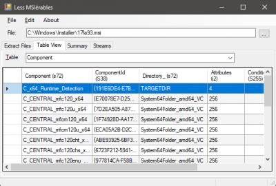 Lessmsi A Tool To View And Extract The Contents Of A Windows
