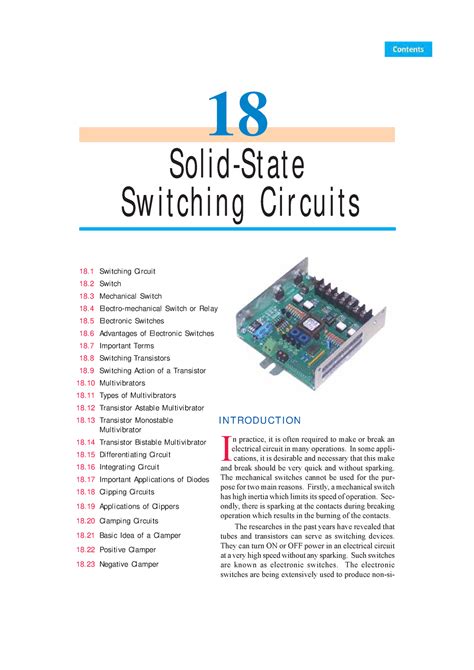 Solid State Switching Circuit Principles Of Electronics I N Practice It Is Often