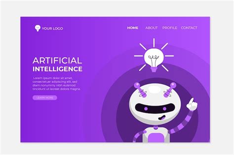 Free Vector Artificial Intelligence Landing Page Template