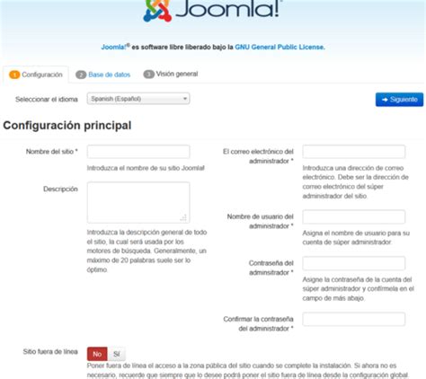 Instalación de Joomla Joomla Documentation