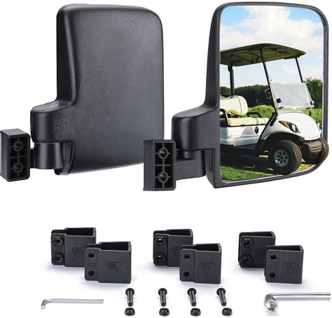 Kemimoto No Drilling Golf Cart Side Mirrors Universal Golf Cart