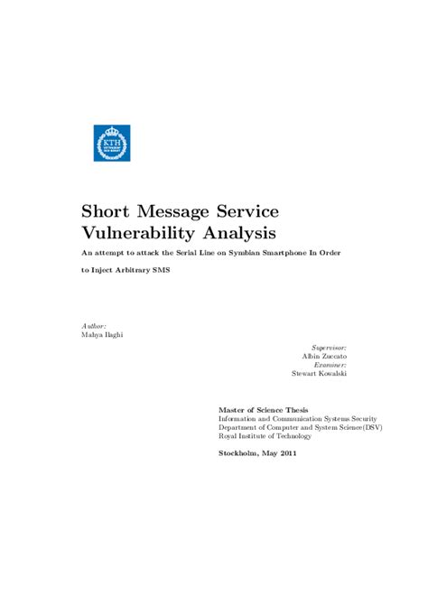 Pdf Short Message Service Sms Vulnerability Analysis