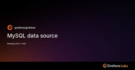 Mysql Data Source Grafana Documentation