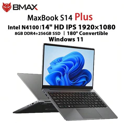 Bmax Bmax S14 Plus Intel N4100 8gb Ram 256gb Ssd Cpu 1920 1080 14 Inch Laptop Windows 11 Dual