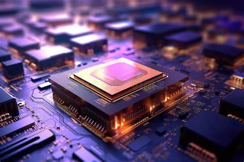 Micro Chip Or Central Processing Unit Cpu On Motherboard Creative Design Concept Generative Ai