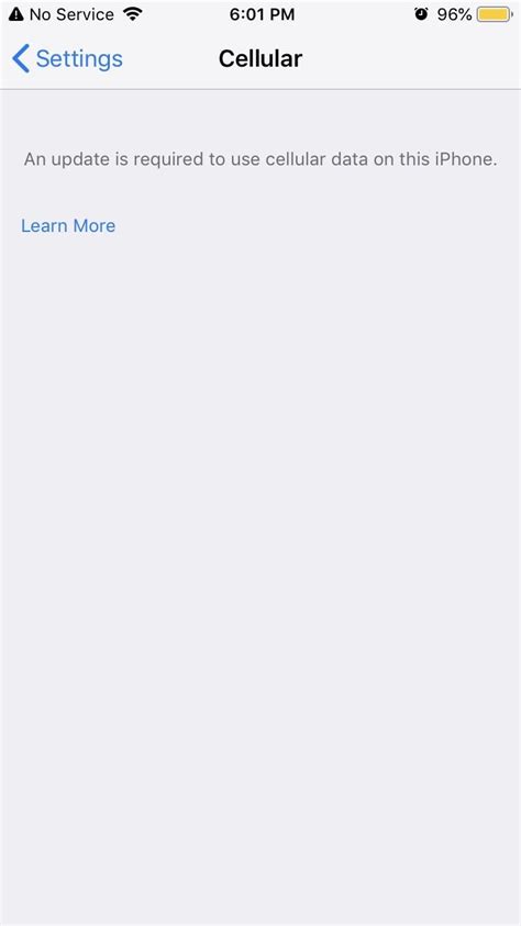 [help] Cellular Data Not Working After “cellular Update Failed” Notification And It Says In