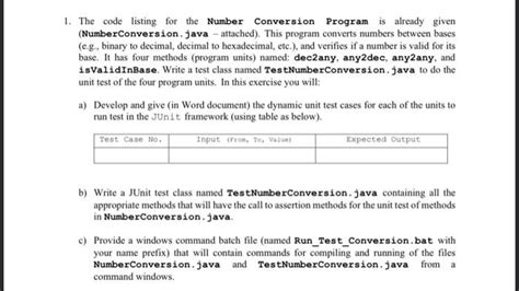 Solved 1 The Code Listing For The Number Conversion Program
