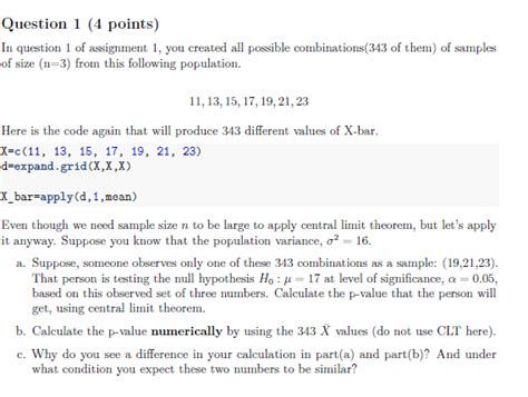 Solved Question 1 4 Points In Question 1 Of Assignment 1
