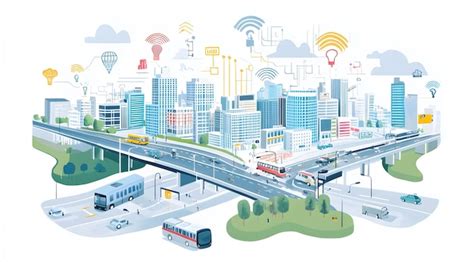 Smart City With Connected Infrastructure And Vehicles Premium Ai