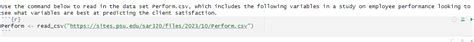 Use The Command Below To Read In The Data Set Chegg Com