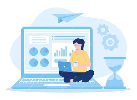 Premium Vector Time Management Concept Man Working Trending Concept Flat Illustration