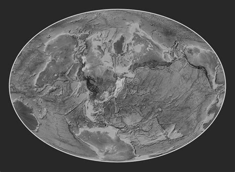 Okhotsk Tectonic Plate Grayscale Fahey Oblique Boundaries Stock Illustration Illustration