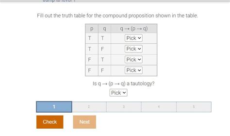 Solved Fill Out The Truth Table For The Compound Proposition
